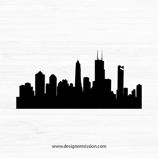 14+ Chicago Skyline SVG Files for Cricut – Cityscape Art
