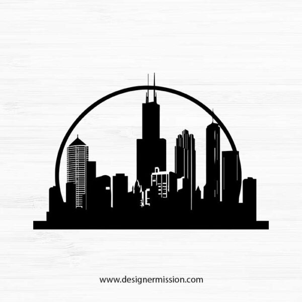 14+ Chicago Skyline SVG Files for Cricut – Cityscape Art
