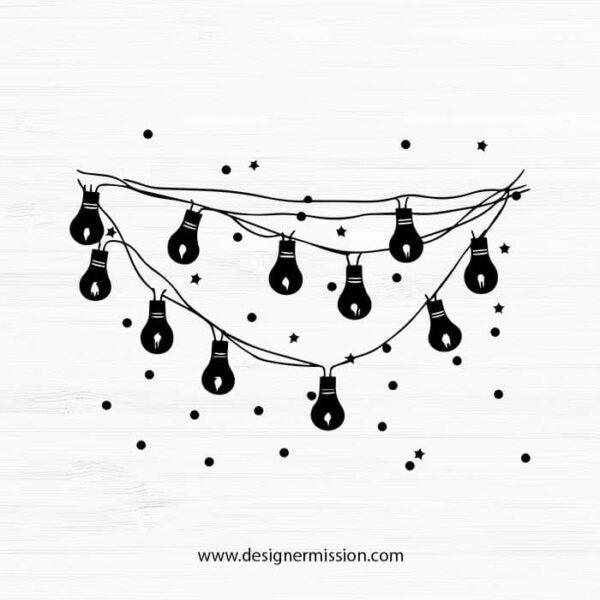 Download Christmas Lights SVG for Silhouette & Cricut- Designer Mission