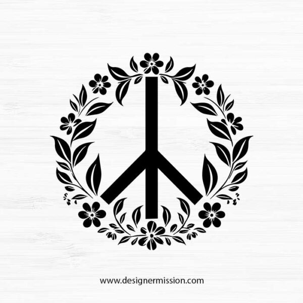 Peace Sign SVG, EPS, DXF, PNG V.1 - Designer Mission